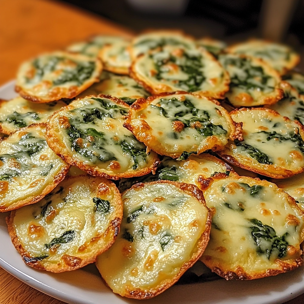 Spinach Dip Cheese Crisps